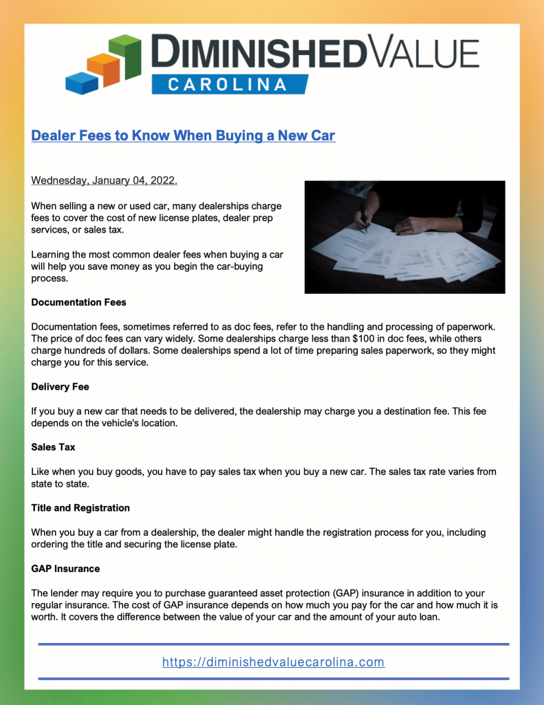 Dealer Fees to Know When Buying a New Car | DVC